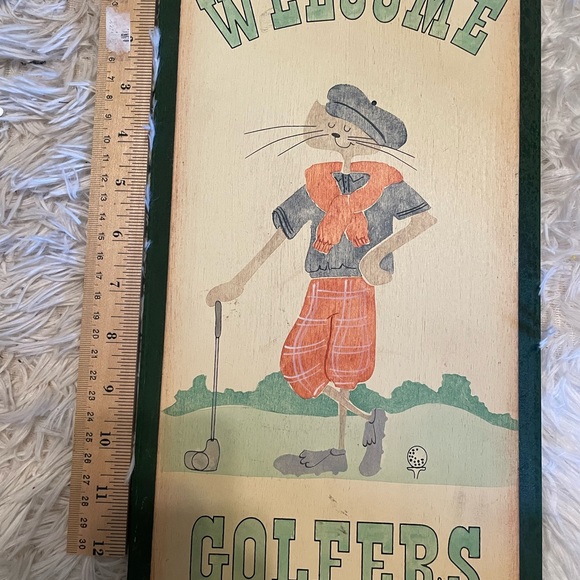 Wall Decor | Vintage Welcome Golfers Cat Sign | Poshmark